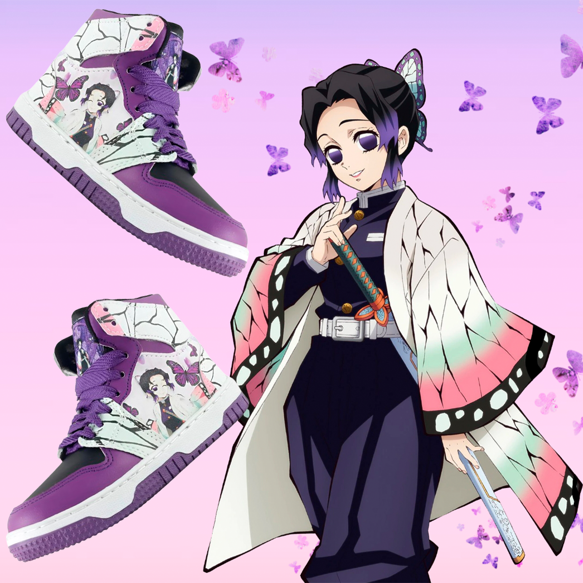 Tenis Shinobu Kocho Demon Slayer Anime Cosidos Moda 416-A-MS