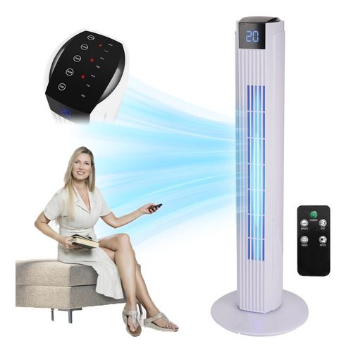 Ventilador De Torre Silencioso Con Control Remoto,3 Velocida