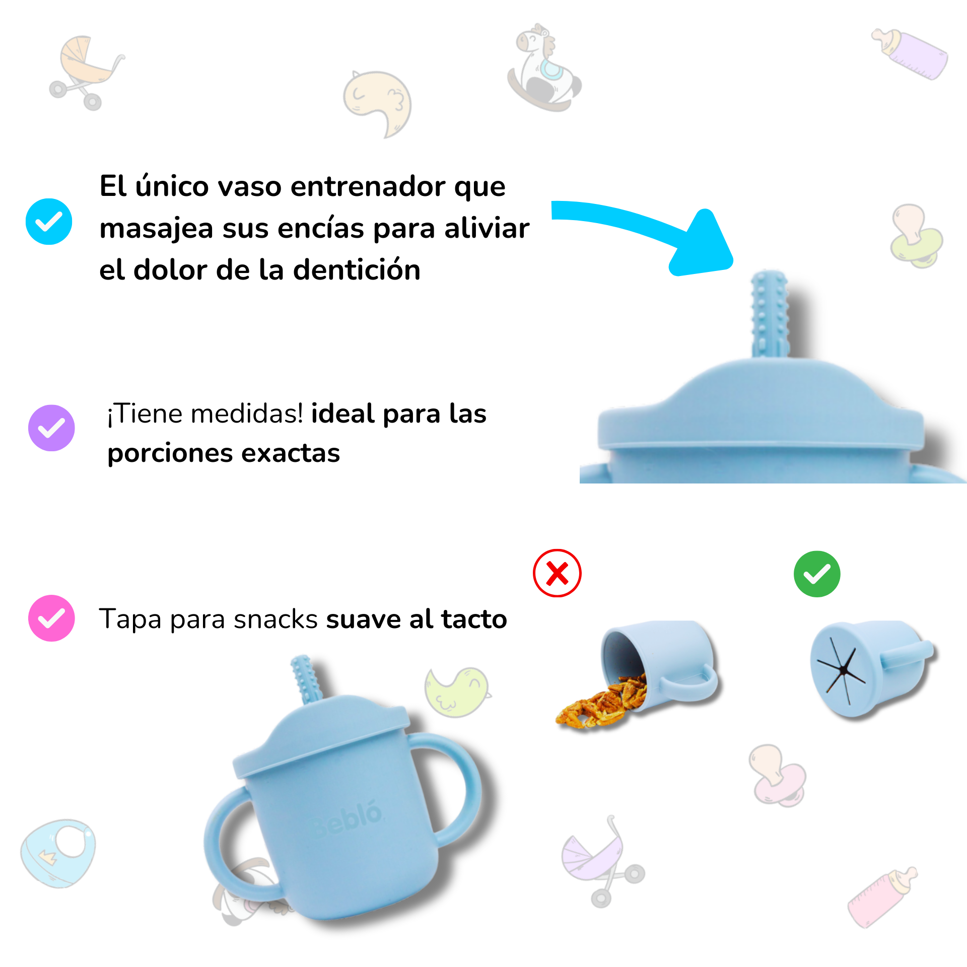 Vajilla para Bebé Bebló 7 Piezas - Libre de BPA, Apta para Microondas y ...