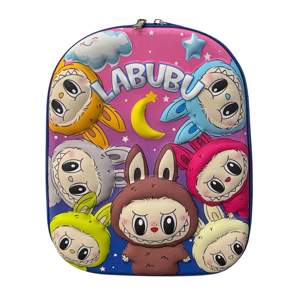 Mochila escolar infantil color azul celeste de Labubu