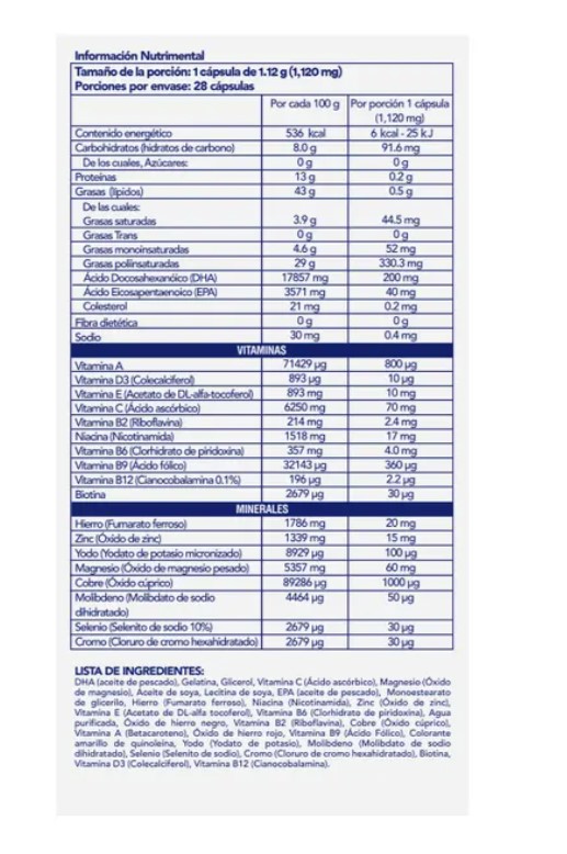 Elevit 2 Omegas Sup Alimenticio Con Dha&acido Folico Cap C28 Sabor Neutro
