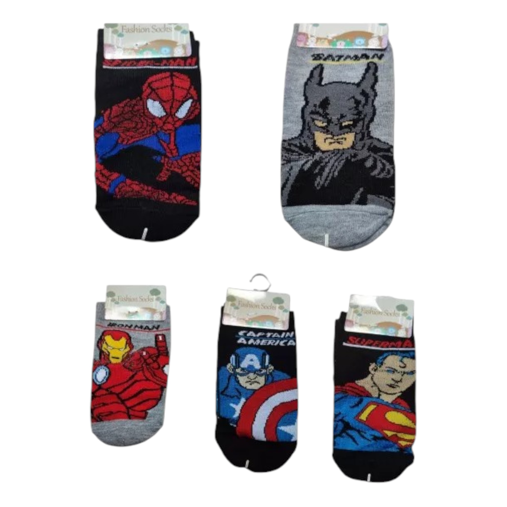 Pack De 5 Pares De Tines/calcetas De Superheroes Para Niños 1-4 Años