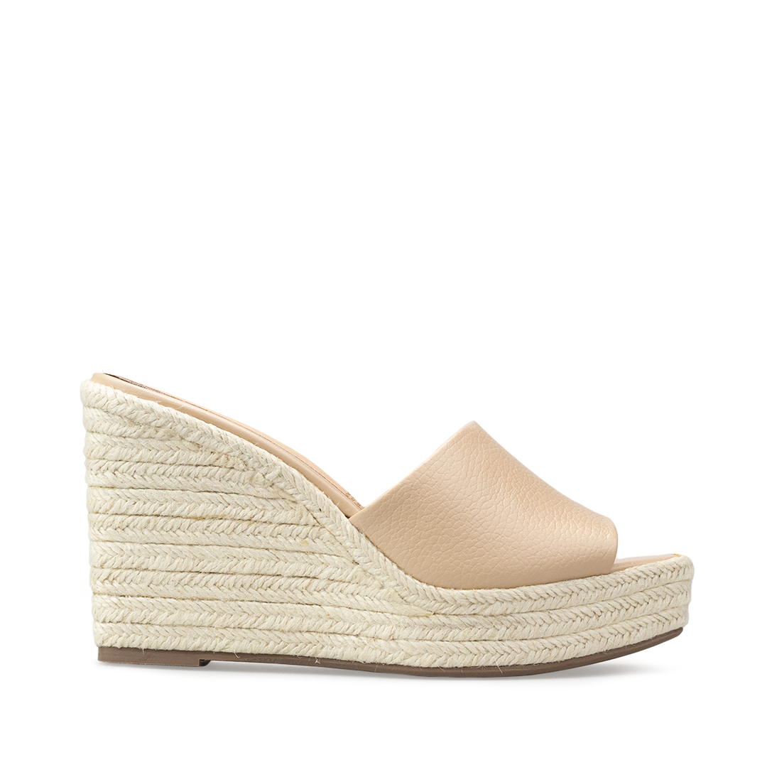 Alpargatas Para Mujer De Piel Sandalia Plataforma Davenia Mod. Mara Nude