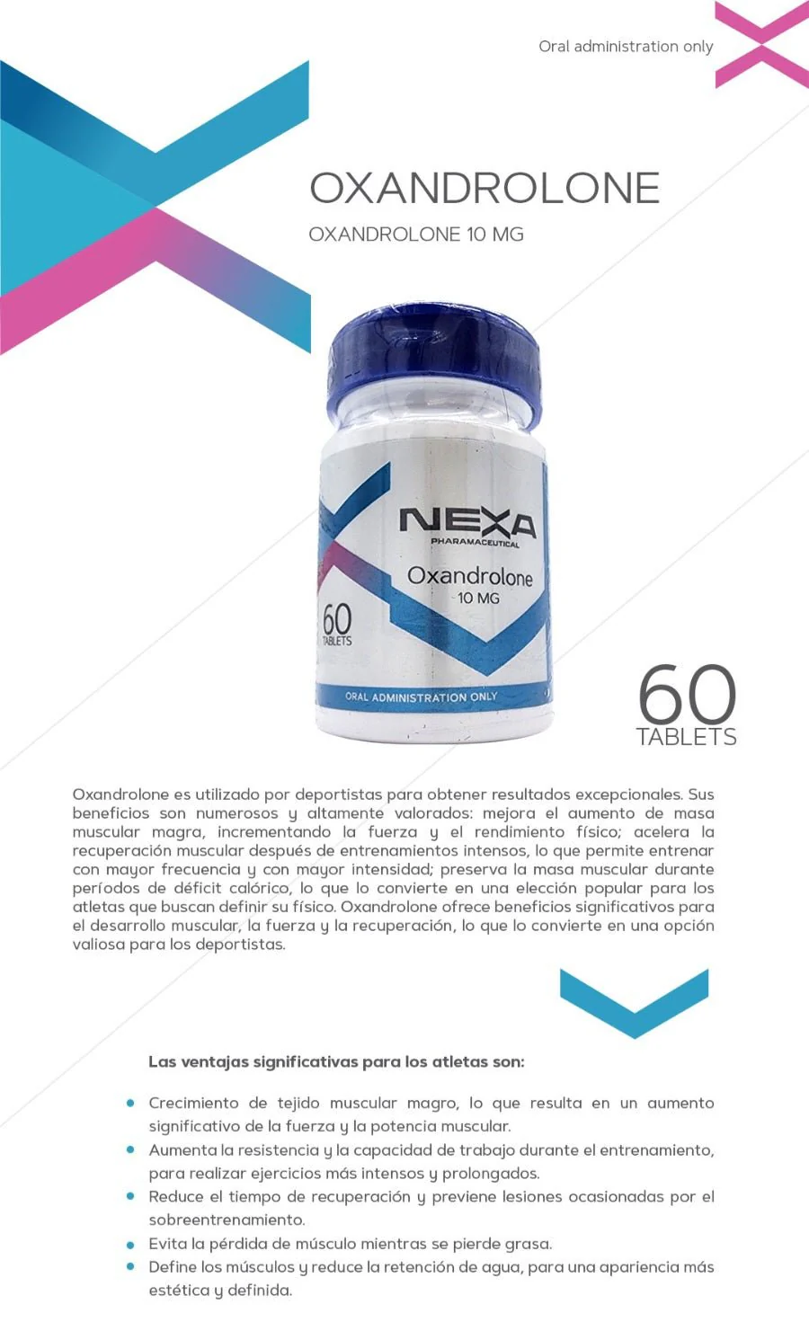 Oxandrolone Nexa Pharma Oral Oxandrolona 10mg x 60 Tabs Definición Muscular