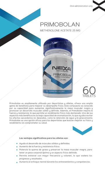 Primobolan Nexa Pharma Metenolona 25mg x 60 Tabs Masa Magra Definida