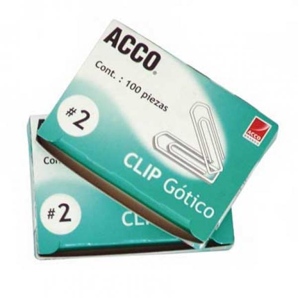 Acco CLIP ACCO GOTICO TAMANO No.2 PQTE C/100 CLIPS