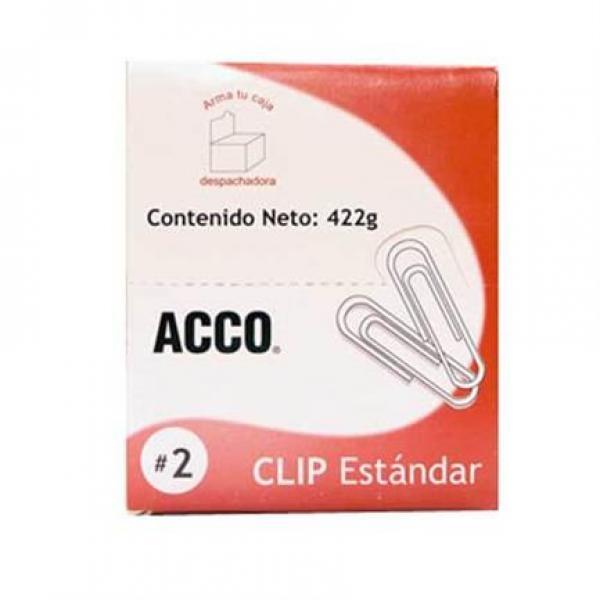 Acco CLIP ACCO ESTANDAR No.2 INOXIDABLE 100CLIPS C/10