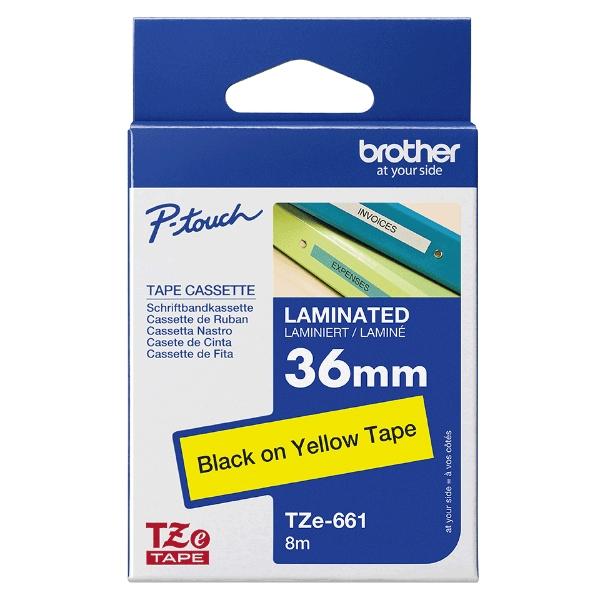 Brother CINTA BROTHER TZ-661 NEGRO/AMARILLO 36MM PT530