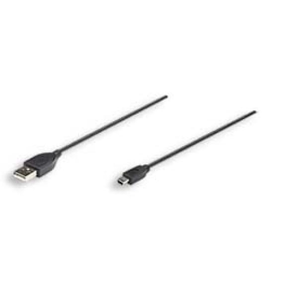 Cable para Dispositivos USB Mini-B Manhattan Negro 3 M.