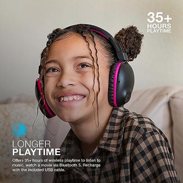 JLab JBuddies Pro Wireless Over-Ear Kids Headphones, 35+ Hour Battery ...