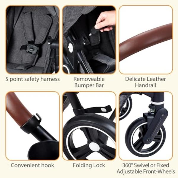 Gladly Family Anthem2 2-Seat All-Terrain Wagon Stroller with Easy Push ...