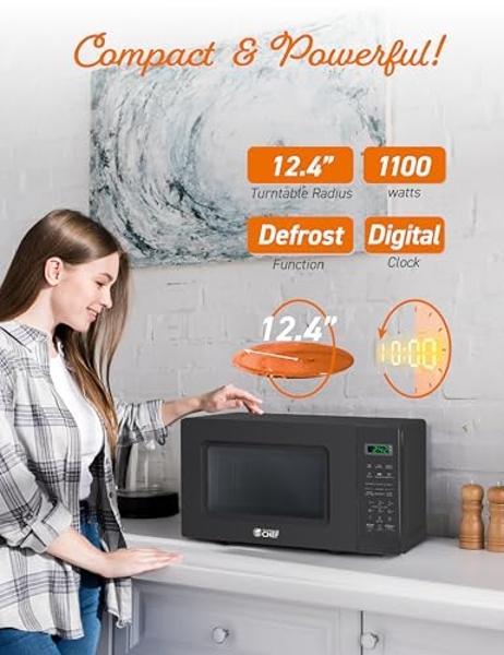 COMMERCIAL CHEF 1.4 Cubic Foot Microwave with 10 Power Levels, Small ...