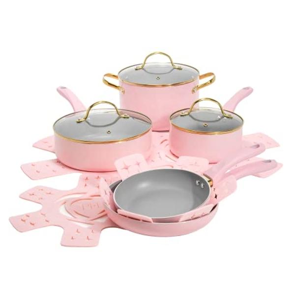 Paris Hilton Epic Nonstick Pots and Pans Set, Multi-layer Nonstick ...