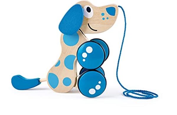 Hape Walk-A-Long Puppy Wooden Pull Toy | Push Pull Toy Puppy for Toddlers Can Sit, Stand and ...