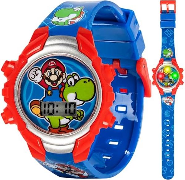 Accutime Super Mario Kids Digital Watch with Yoshi, LED Light Show ...
