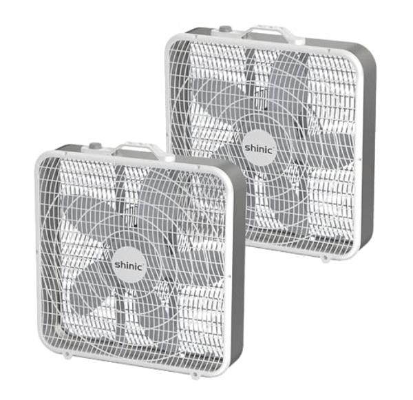 Shinic 20" Box Fans, 3-Speed Cooling Fans with Safety Grills, Perfect ...