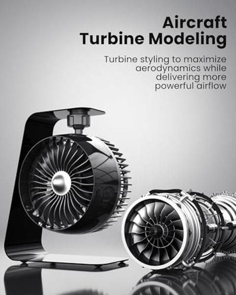 Koonie Metal USB Desk Fan, 4 Inch Small Portable Turbo Air Circulator ...