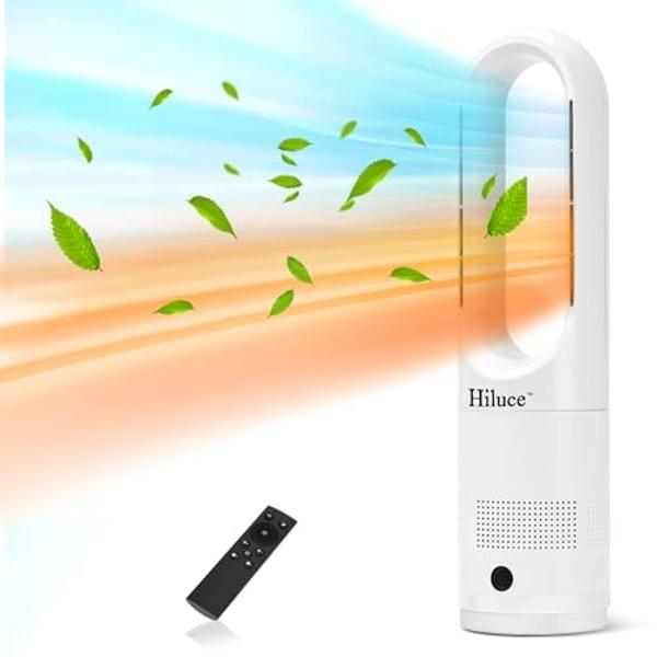 Hiluce Oscillating All Season Bladeless Fan, 1400W Space Heater & 40W ...