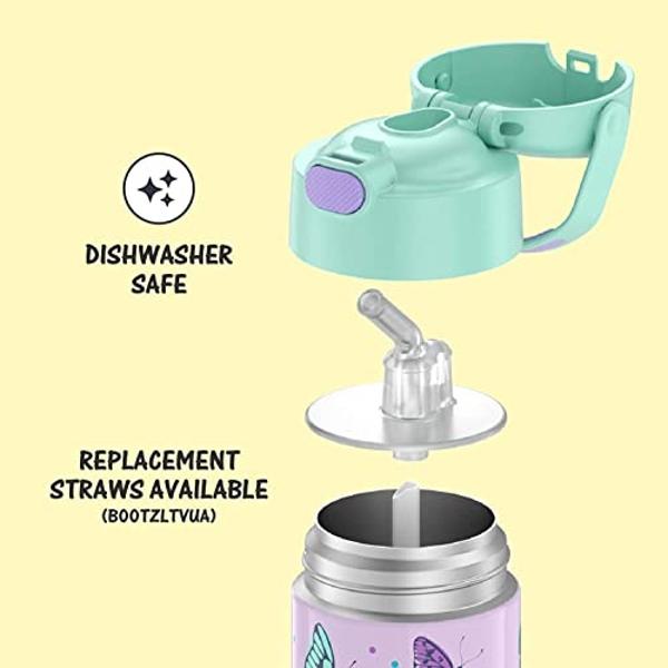 THERMOS FUNTAINER Water Bottle with Straw - 12 Ounce - Kids Stainless Steel Vacuum Insulated ...