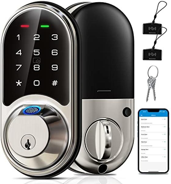 Veise Smart Lock, Fingerprint Door Lock, 7-in-1 Keyless Entry Door Lock ...