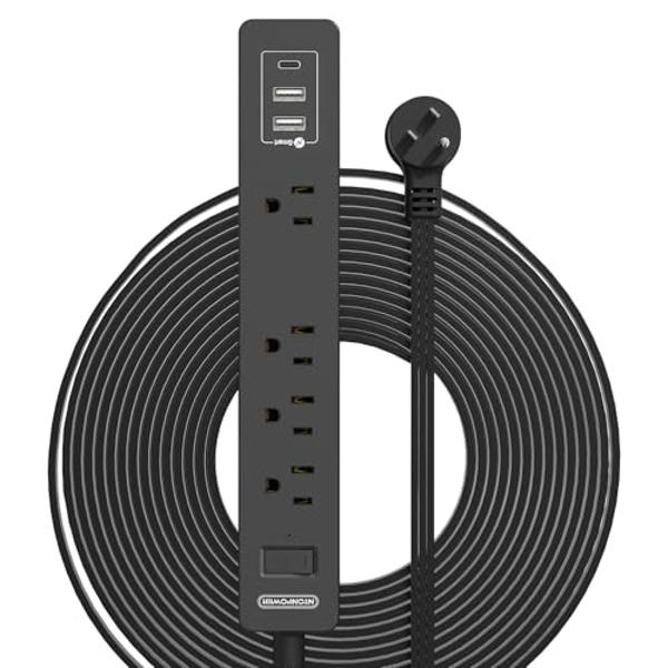 2 Pack Power Strip Surge Protector - 6 Outlets 2 USB Ports 5Ft Long ...