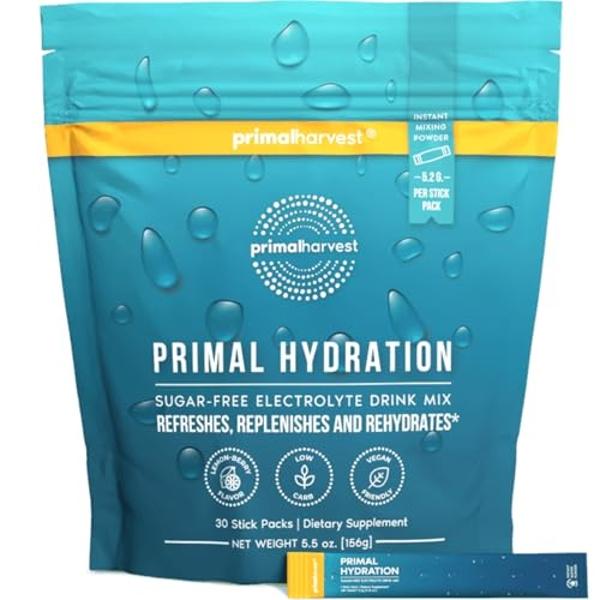 Primal Harvest Electrolytes Powder Packets Primal Hydration, Easy Open ...