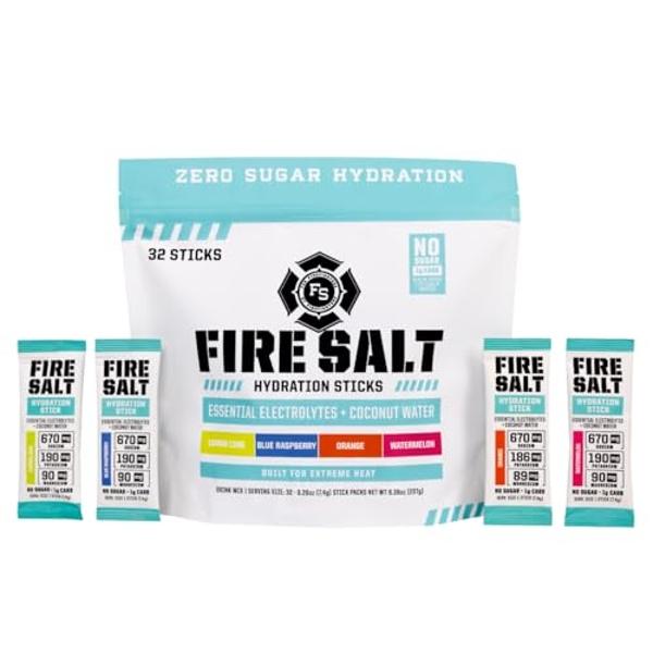 Fire Science Fire Salt Hydration Sticks, Electrolytes & Coconut Water ...
