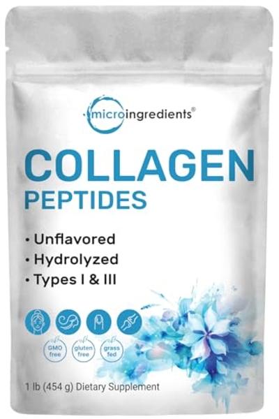 Micro Ingredients Hydrolyzed Collagen Peptides Powder, 1lb | Grass Fed ...