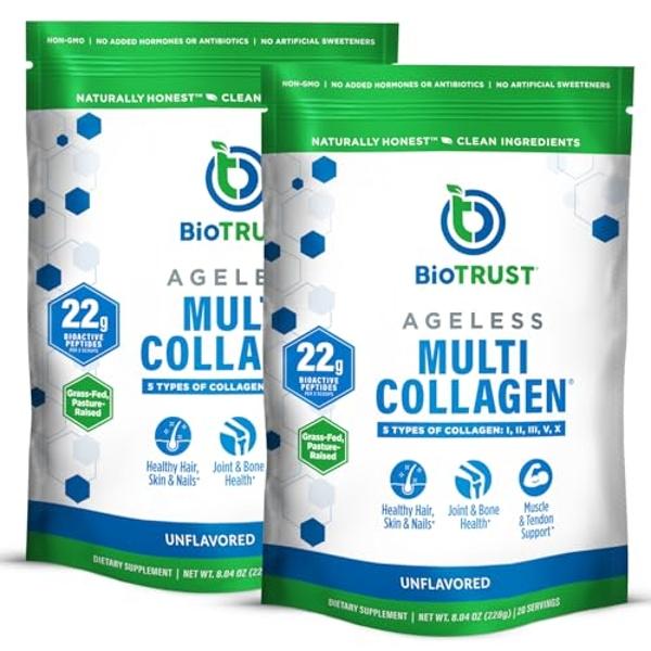 BioTrust Ageless Multi Collagen Protein Powder – 5 Collagen Types (I ...