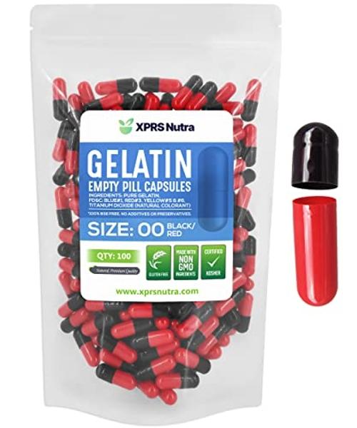 XPRS Nutra Size 00 Empty Capsules - 100 Count Empty Gelatin Capsules ...