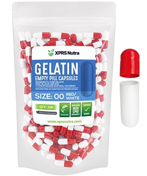 XPRS Nutra Size 00 Empty Capsules - 100 Count Empty Gelatin Capsules ...