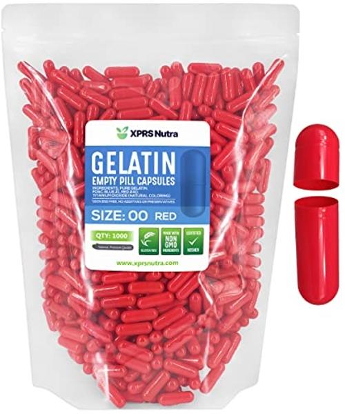 XPRS Nutra Size 00 Empty Capsules - 1000 Count Empty Gelatin Capsules ...