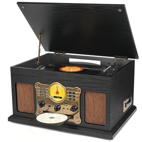 10 in 1 Vintage Bluetooth Record Player Turntable with Built-in ...