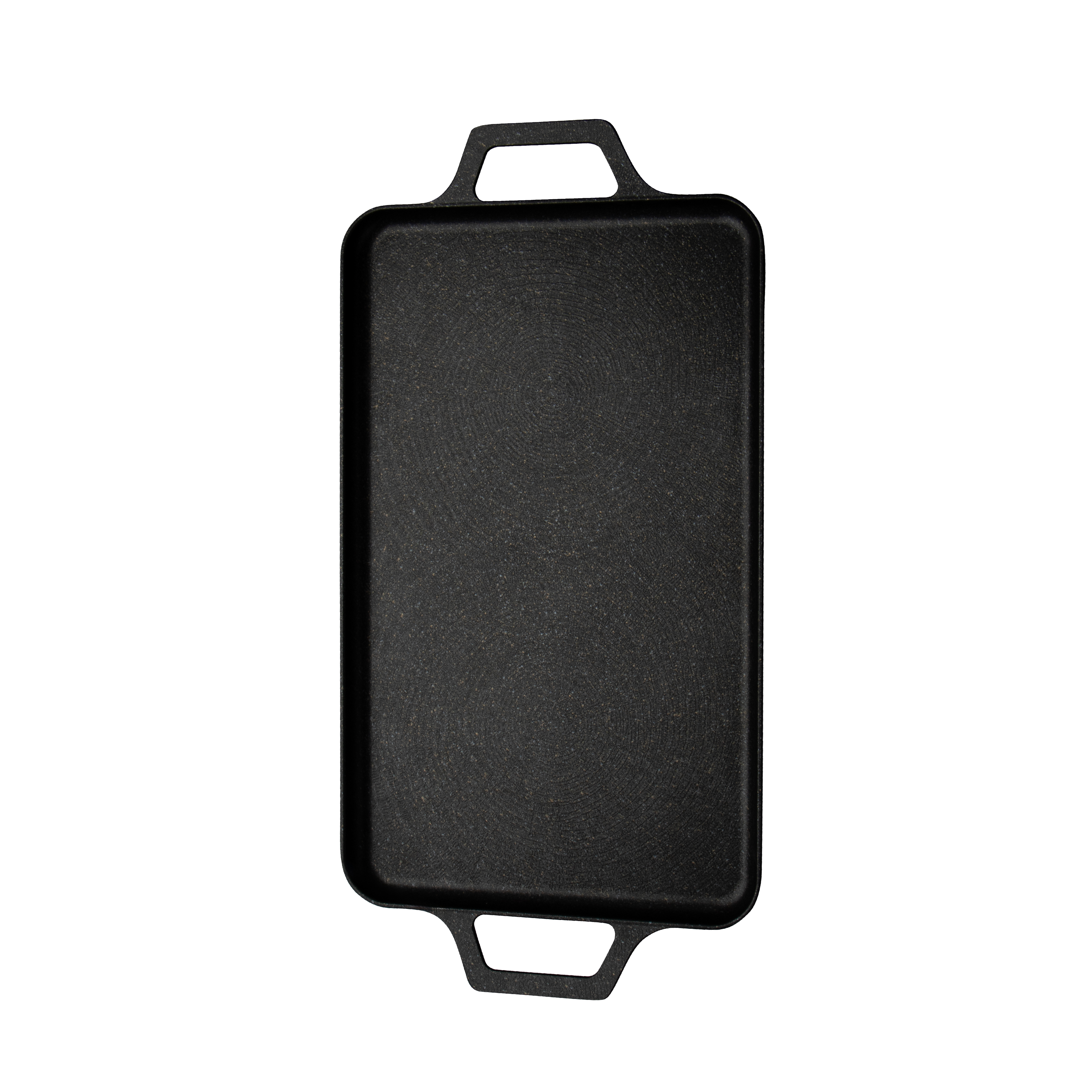 Comal De Mármol Antiadherente Rectangular Con Asas De Metal 60 Cm Negro