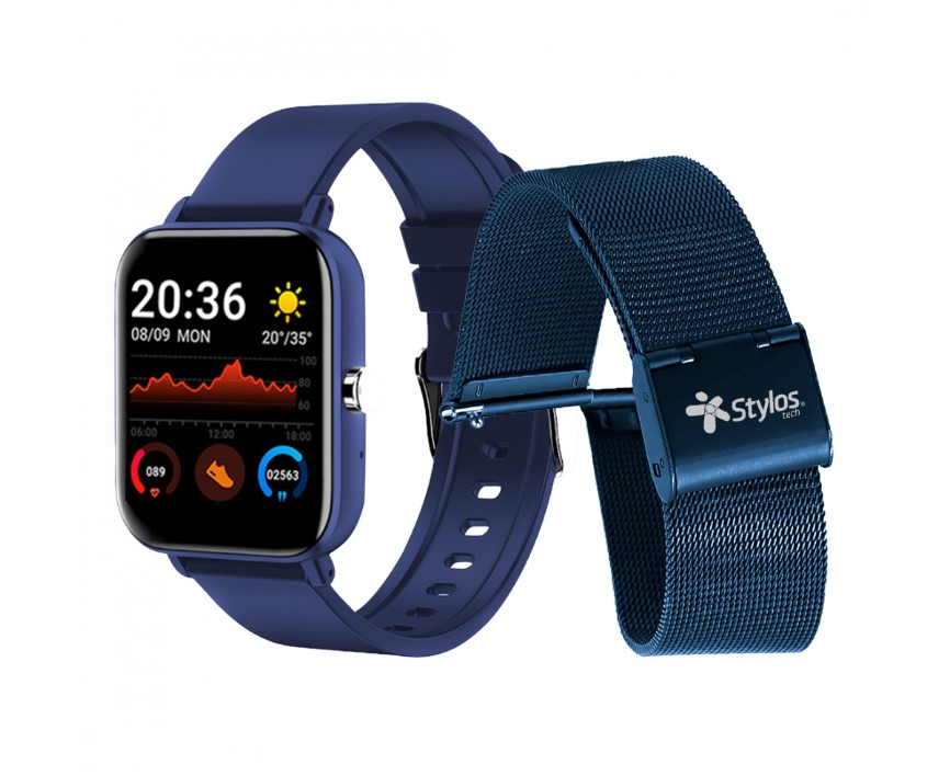 Smartwatch Stylos SW2, Bluetooth, Android/iOS, Azul