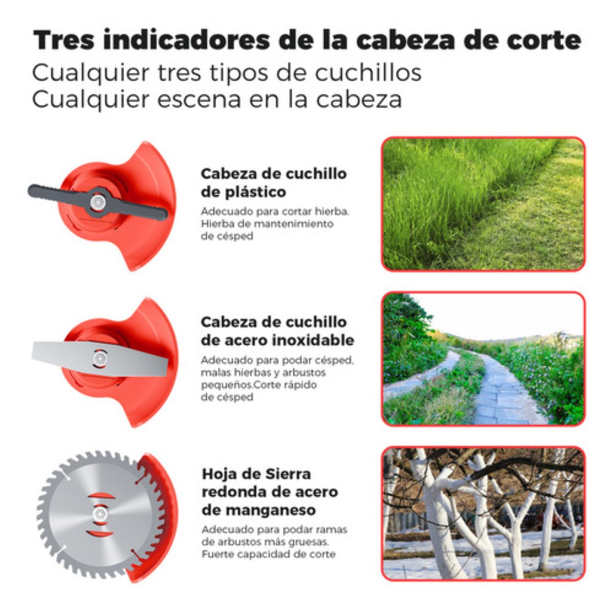 Desbrozadora Eléctrica Inalámbrica Podadora Pasto 2 Baterías roja