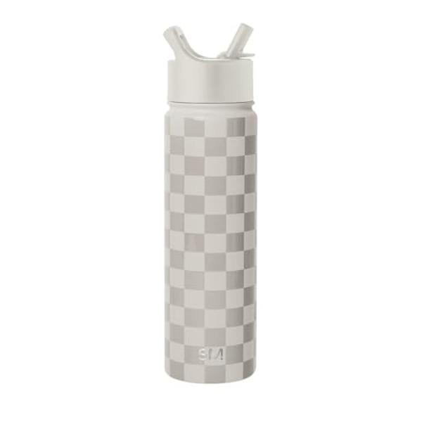 Botella de agua moderna y sencilla con tapa de pajita, termo de acero ...