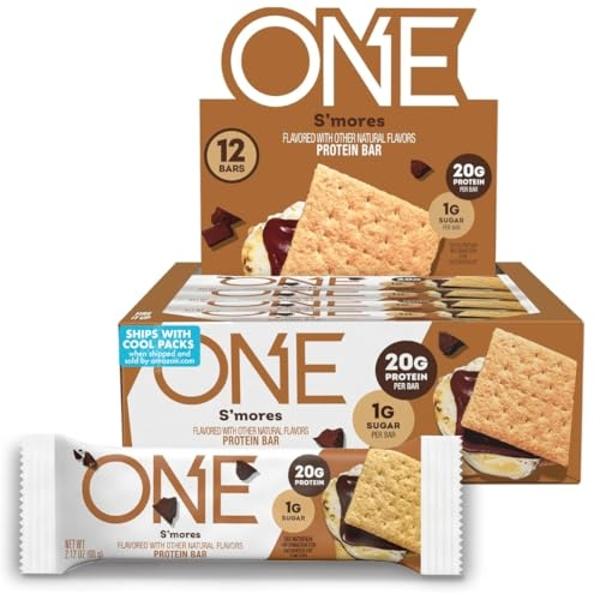 Barras de proteína ONE, Smores, sin gluten, con 20 g de proteína y 1 g ...