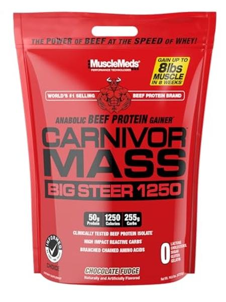 MuscleMeds Carnivor Mass Anabolic Beef Protein Gainer, Big Steer ...