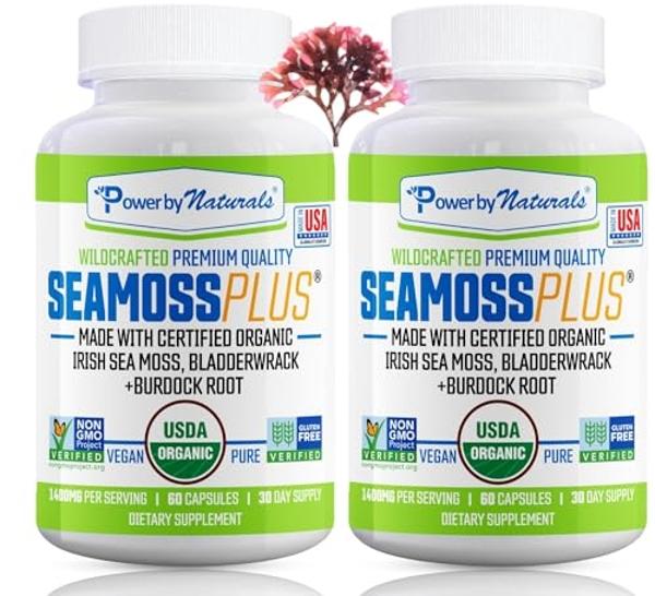 Power By Naturals Sea Moss Plus - Musgo irlandés, fucus y raíz de ...