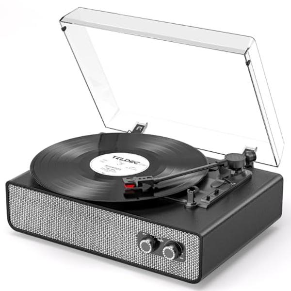 Tocadiscos de vinilo vintage con Bluetooth, 3 velocidades, transmisión ...