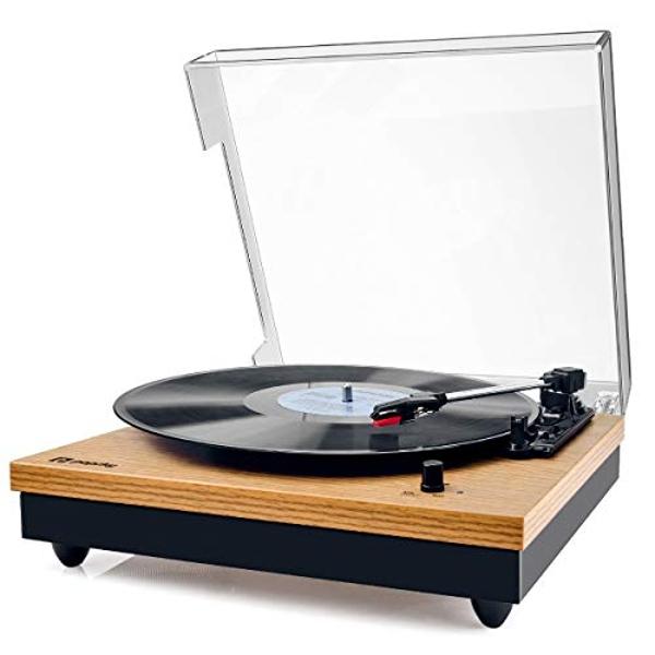 Tocadiscos Popsky Vintage de 3 velocidades con Bluetooth y altavoz ...