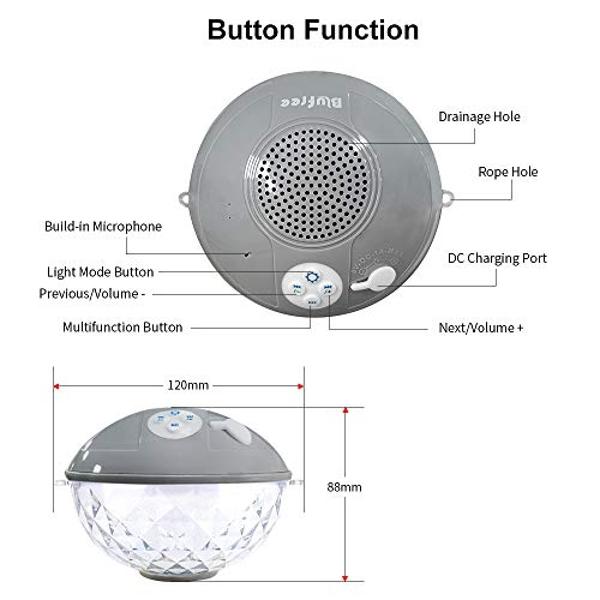 Altavoces flotantes para piscina con luces de colores, altavoz ...
