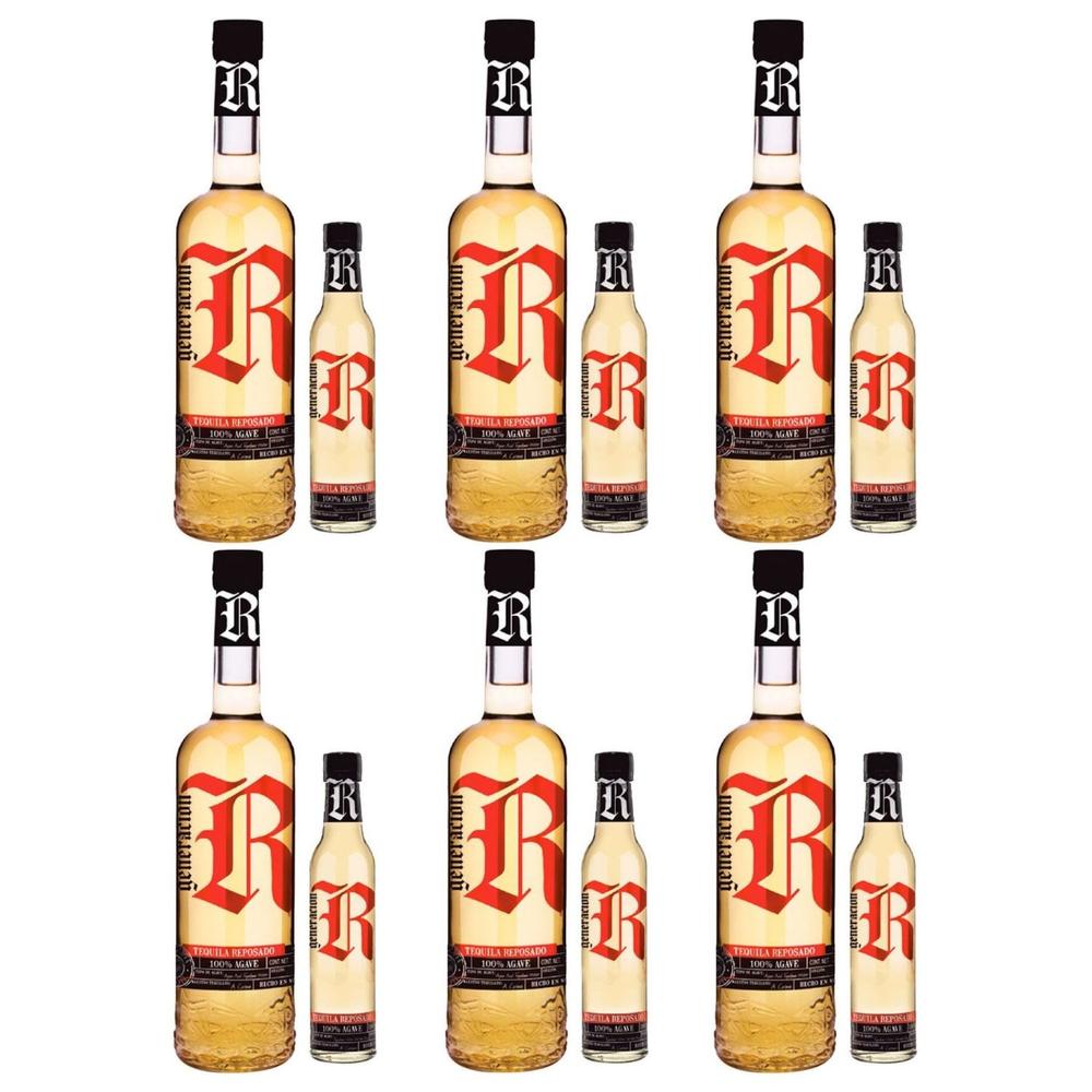 Pack de 6 Tequila Rebelde Reposado 750 + Mini de 250 ml