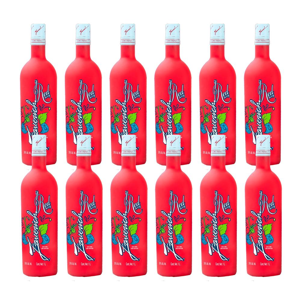 Pack de 12 Vodka Zaverich Red Berry 1 L