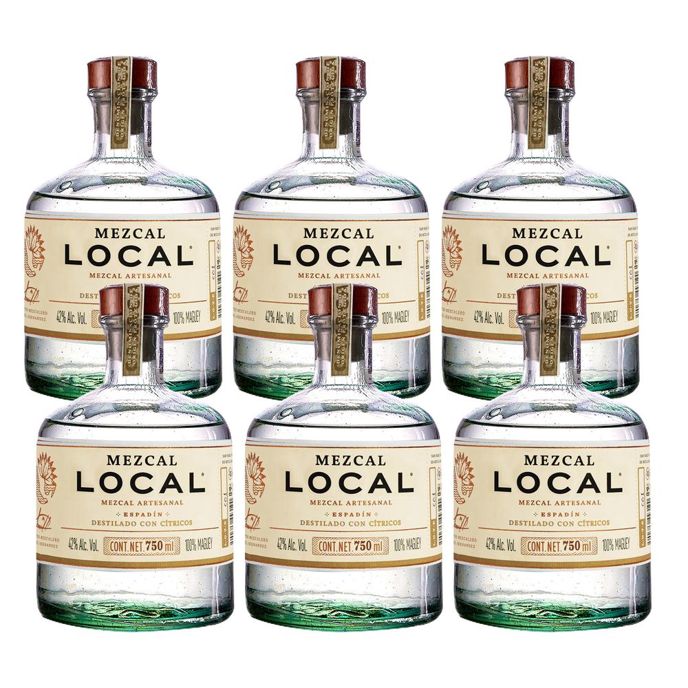 Caja de 6 Botellas de Mezcal Local Destilado Citrico 750ml