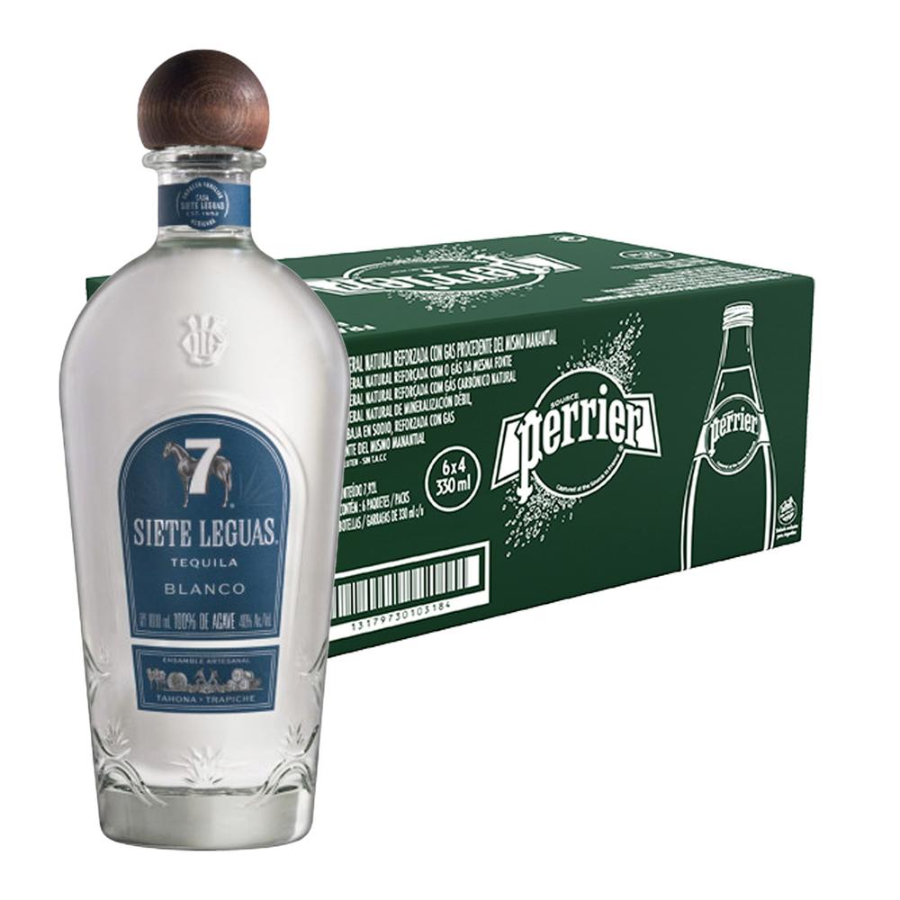 Pack 24 Agua Perrier 330 ml + Tequila 7 Leguas Blanco 1 L