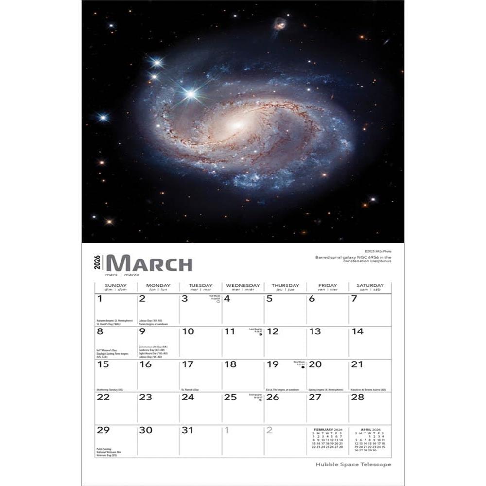Calendario: Hubble Space Telescope 2026 Mini 7X7
