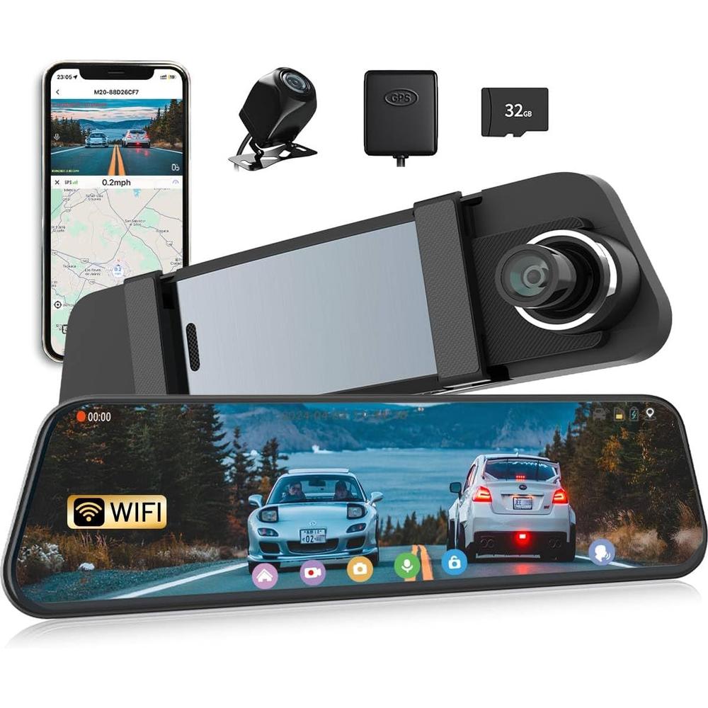 Dash Cam Visauto M10 Frontal y Trasera WiFi 2.5K 10" Pantalla Táctil