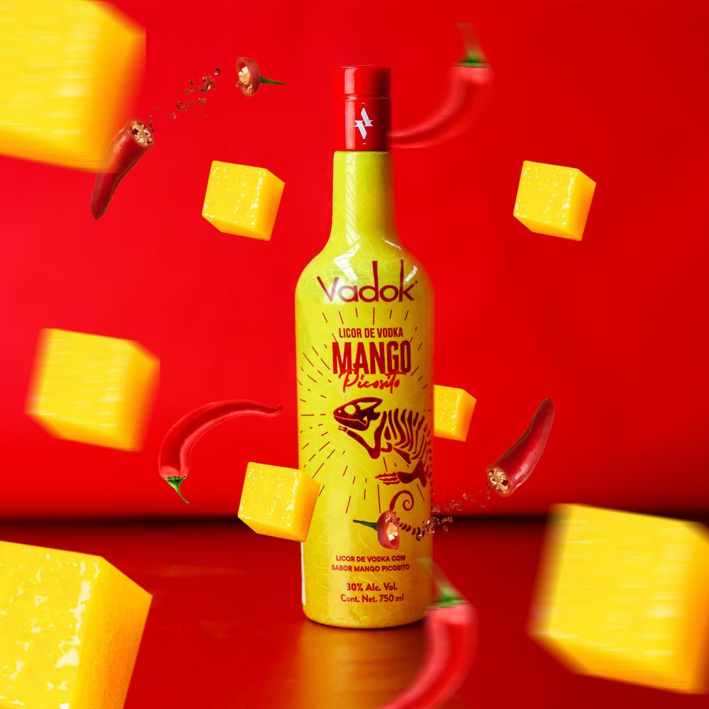 Paquete de 3 Licor de Vodka Vadok Mango Picosito 750 ml
